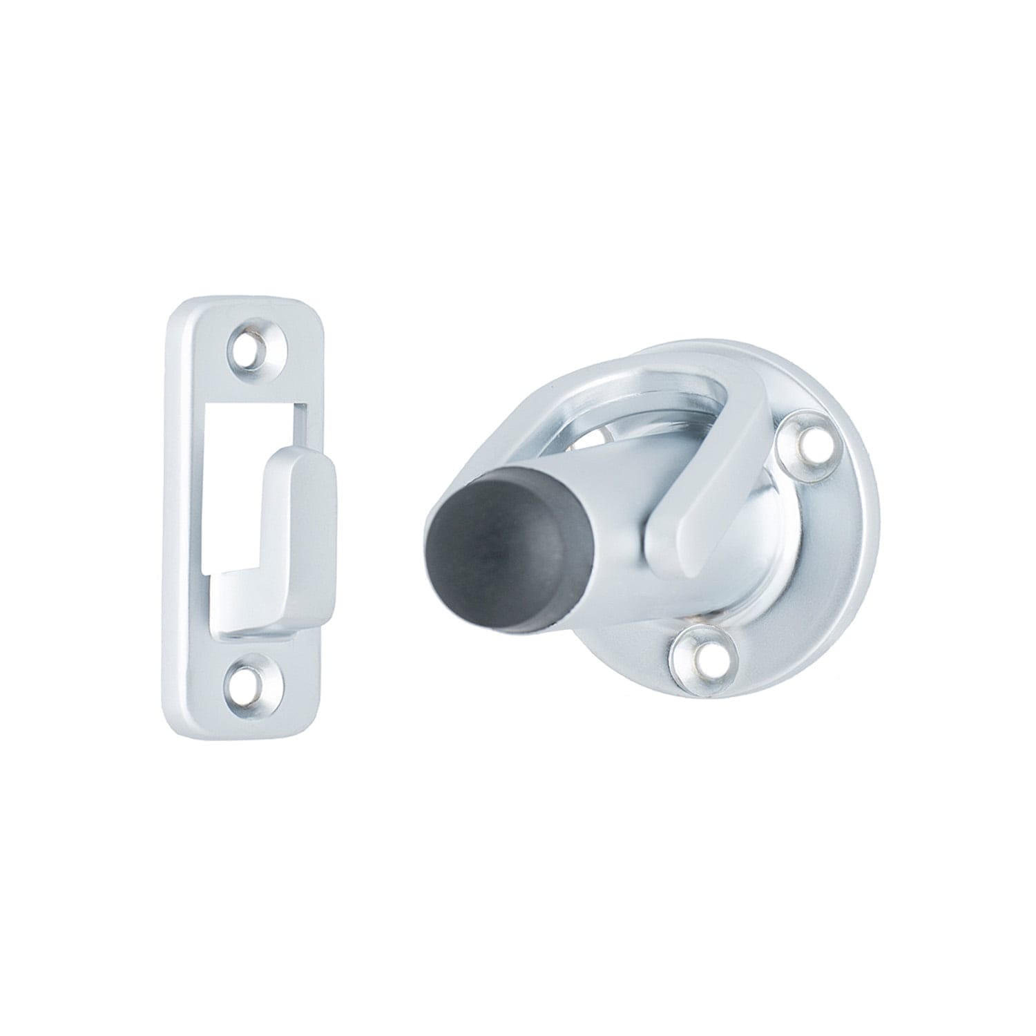 600 Latching Door Stop Wall Mount Satin Chrome - Miles Nelson