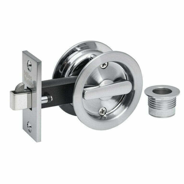 Round Cavity Slider Privacy Set Satin Chrome | Miles Nelson