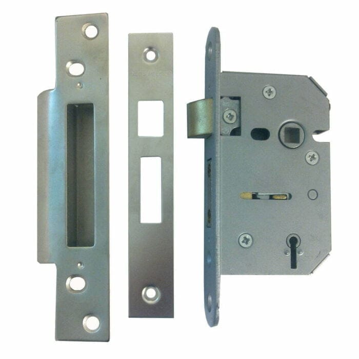 5 Lever Mortice Lock with 2 keys Satin Nickel | Miles Nelson