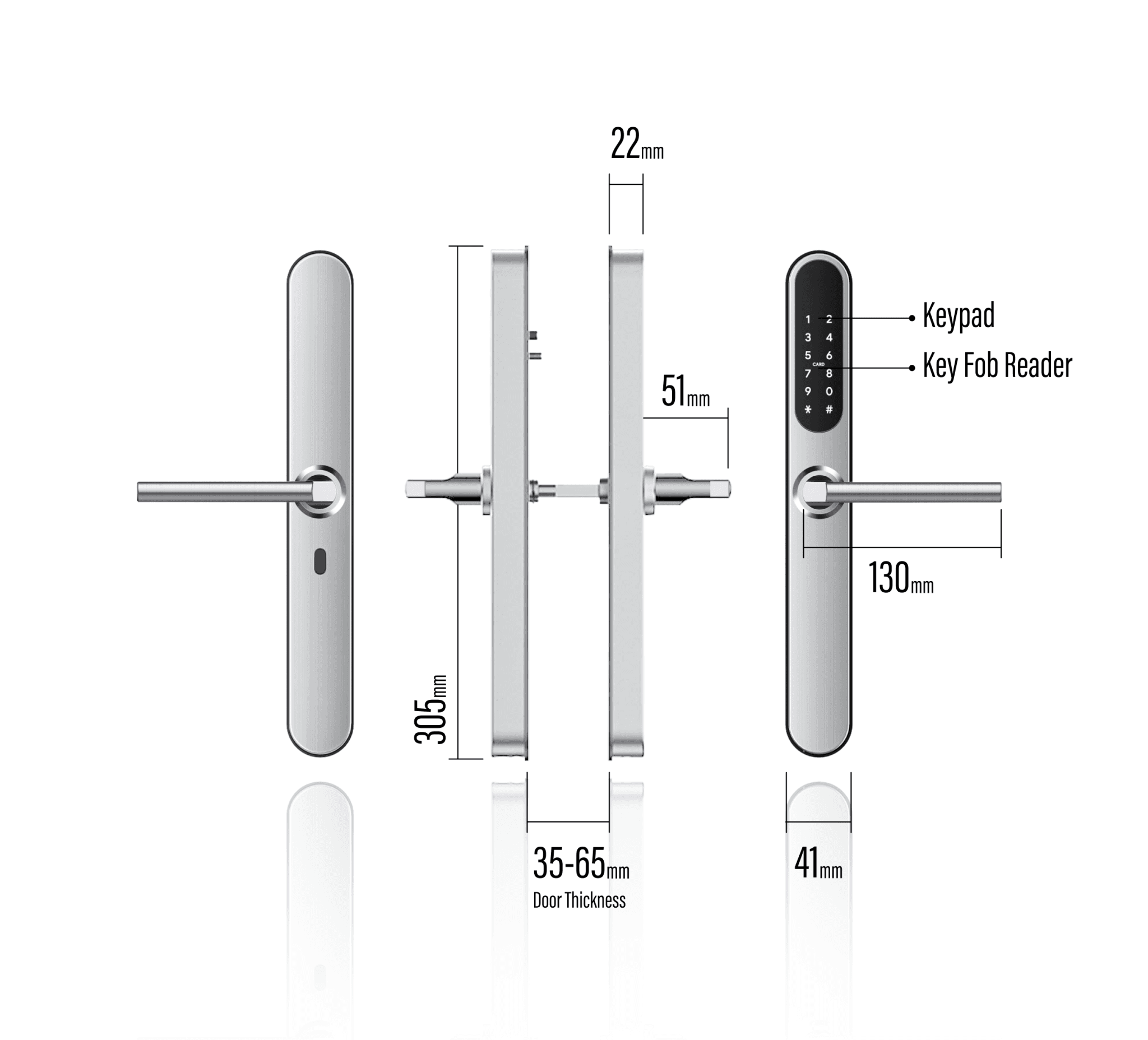 D-lock Digital Lock Stainless Steel Commercial Mortice Lock